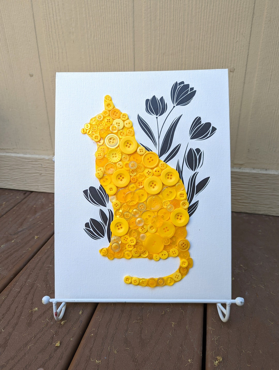 Make Your Own Cat Button Art / Craft Kit / Wall Art / Children and ...