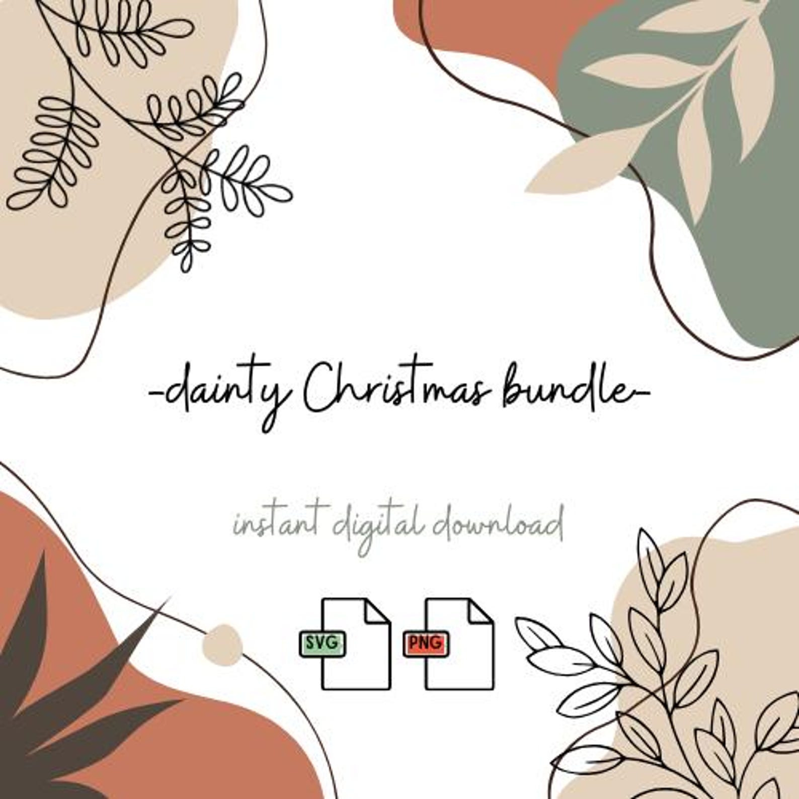 Dainty Christmas Bundle SVG, Christmas Svg, Cute Christmas Cut Files ...
