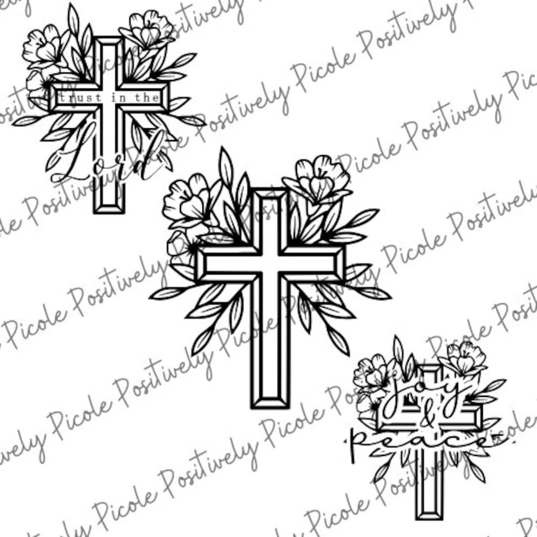 Flower Cross SVG, Trust SVG, Joy and Peace SVG - Etsy