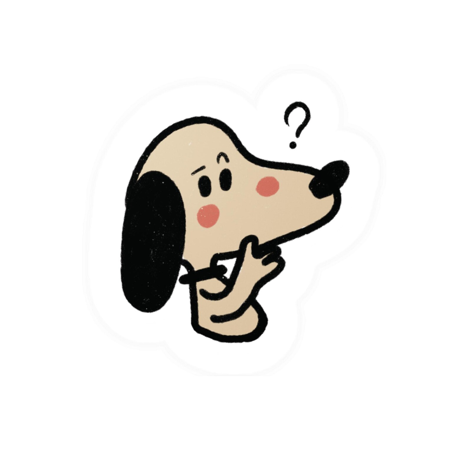 Confused Dog Sticker - Etsy