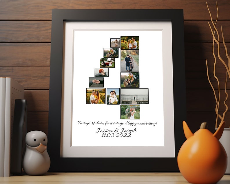 Fourth Years Together Personalized Photo Collage, 4 Year Anniversary ...