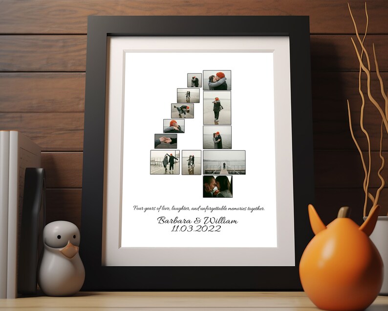 Fourth Years Together Personalized Photo Collage, 4 Year Anniversary ...