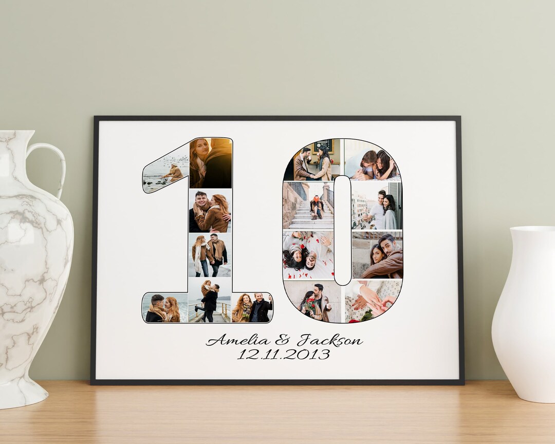 Our 10 Years Together: Custom Photo Collage, Perfect Anniversary Gift ...