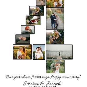 Fourth Years Together Personalized Photo Collage, 4 Year Anniversary ...