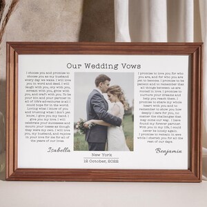Personalized Wedding Vow Poster, Wedding Anniversary Gift, Wedding Vows ...