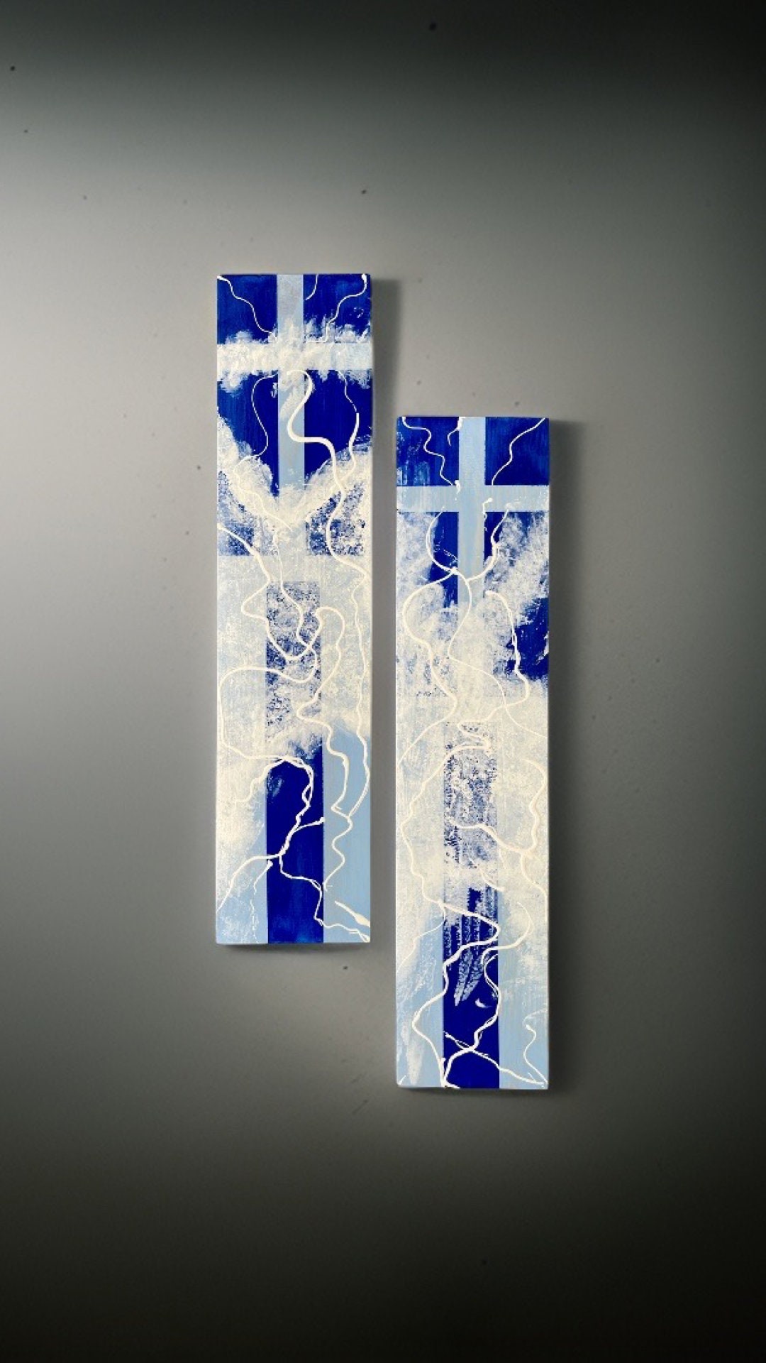 LIGHTNING in a Snowstorm-abstract Art, Acrylic Painting, Wood Art, Wall ...