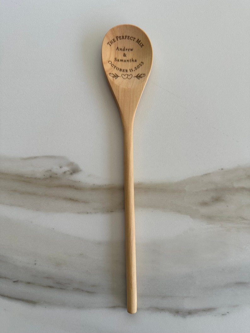Personalized Wooden Spoon, the Perfect Mix, Personalized Name Wedding ...