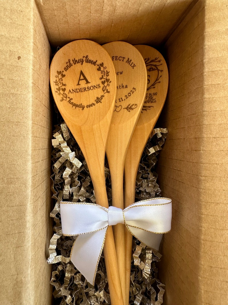 Personalized Wooden Spoon, the Perfect Mix, Personalized Name Wedding ...