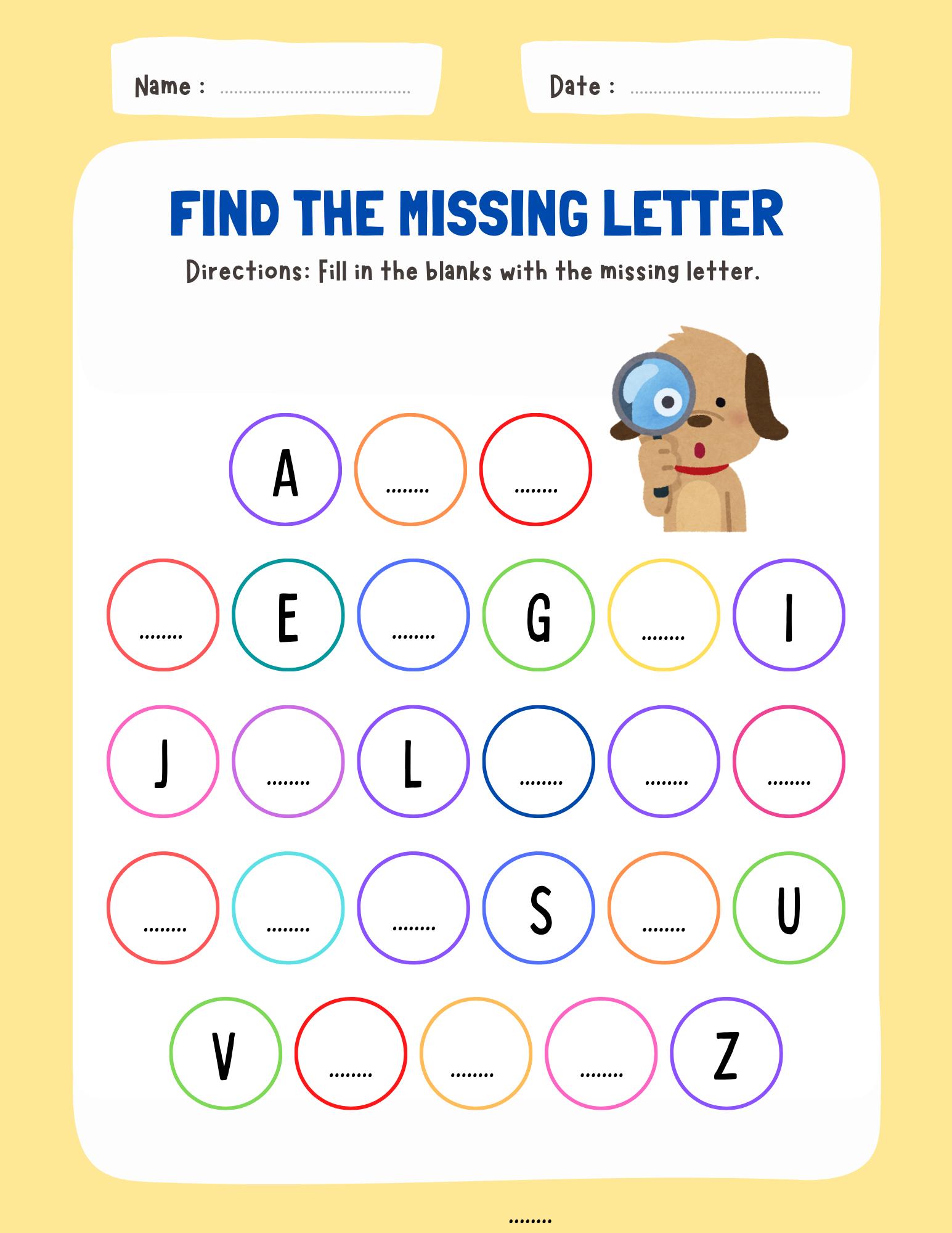 Alphabet Worksheets Set of Seven - Etsy