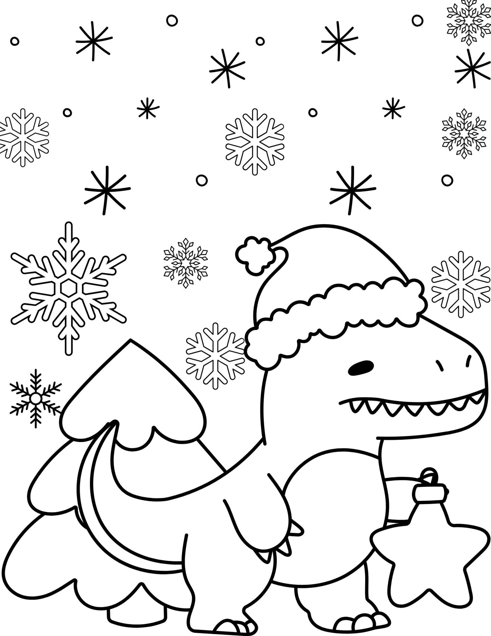 Christmas Dino Coloring Sheet - Etsy