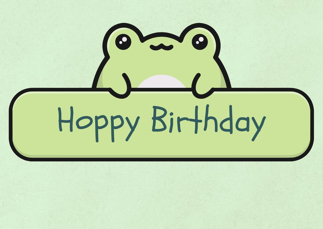 Frog Hoppy Birthday Card - Etsy