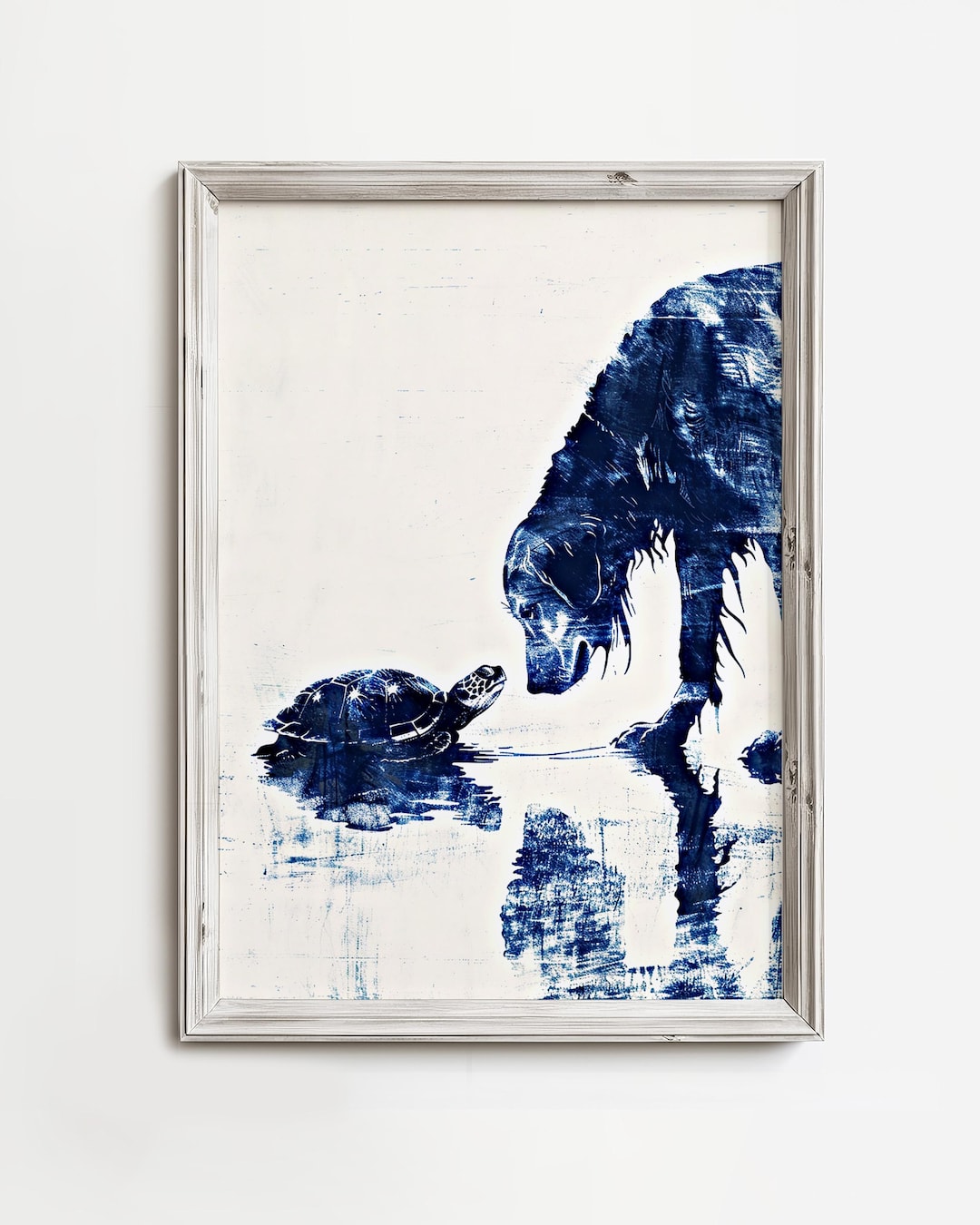 Golden Retriever & Sea Turtle | Coastal Sea Dogs Art | Adorable Beach ...