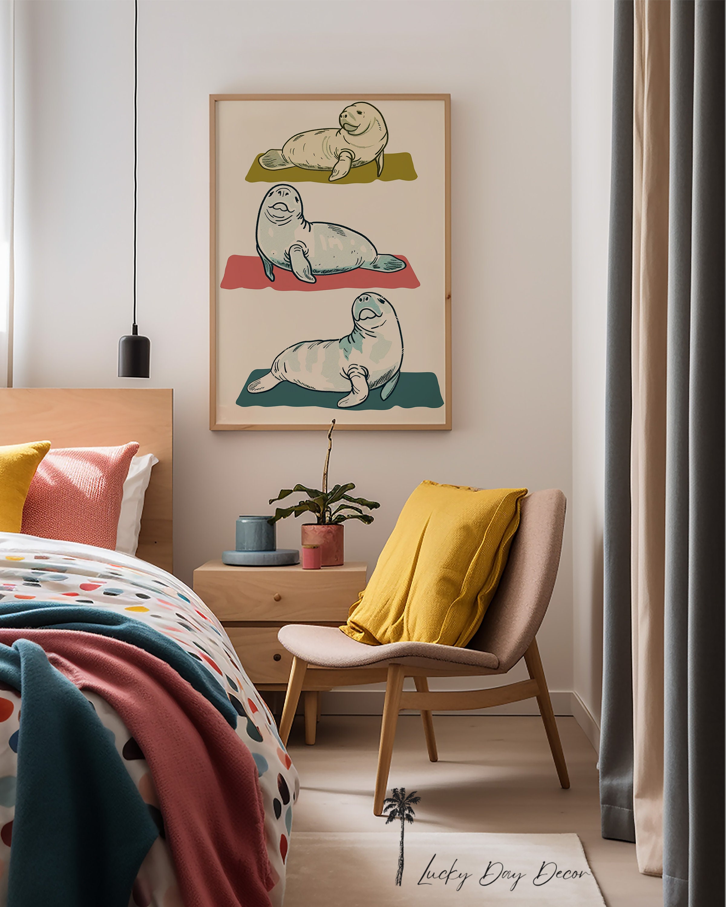 Sea Cow Yoga Poses Whimsical Manatees Stretching Sea Cows Exercising ...