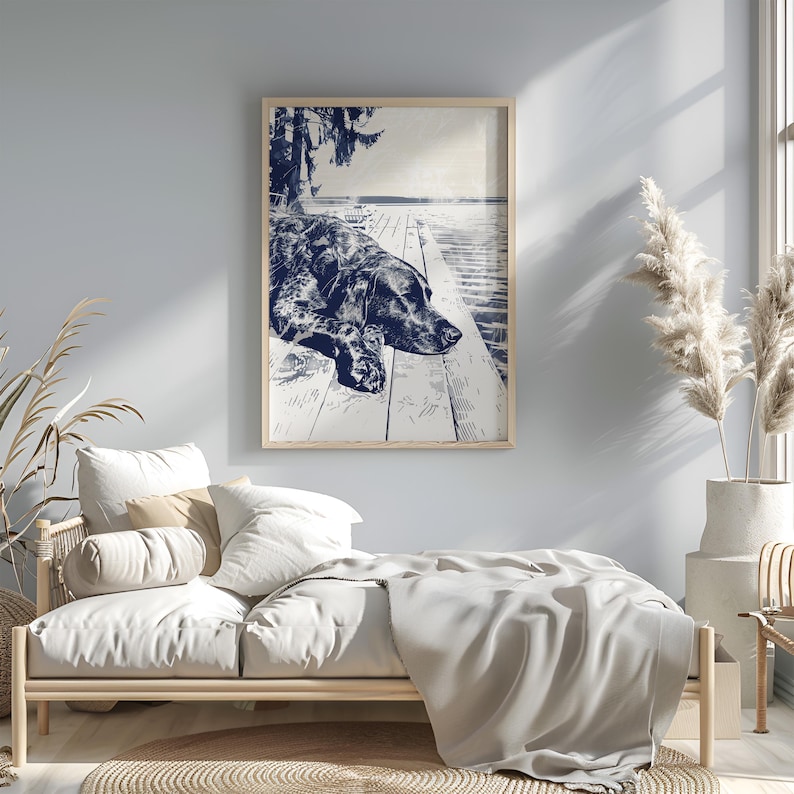 Labrador Dock Nap | Water Dog Artwork | Lake Coastal Beach Home ...