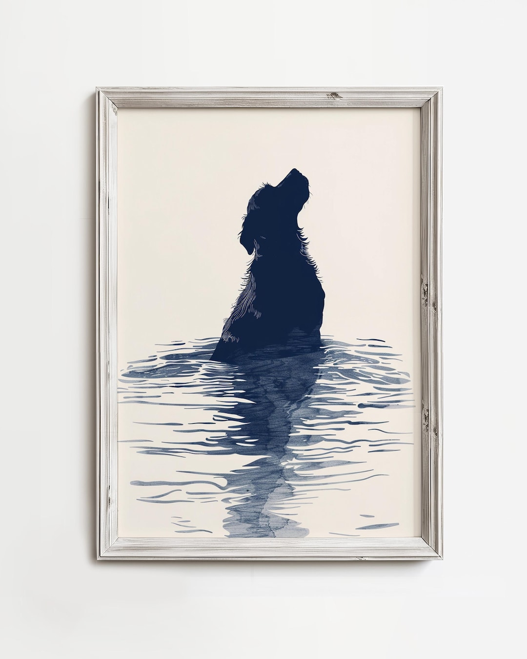 Soaking up the Lake Art - Summertime Dog Sketch Print for Happy Dog ...