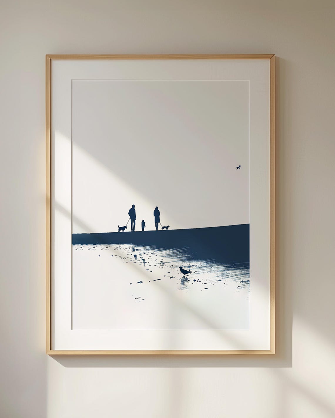 Coastal Dog Walk | Minimalist East Coast Art | Coastal Dog Sketch ...