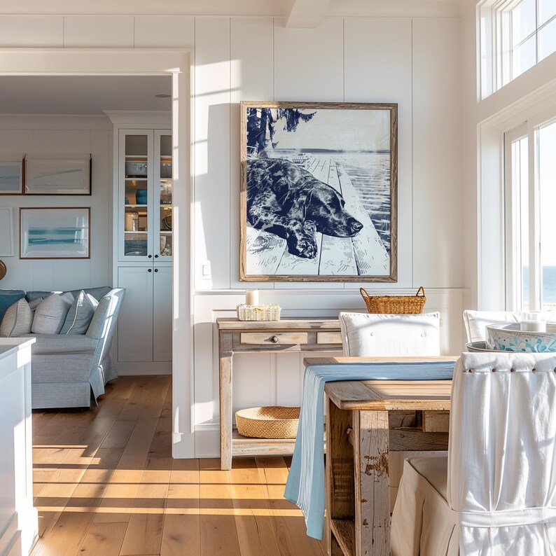 Labrador Dock Nap | Water Dog Artwork | Lake Coastal Beach Home ...