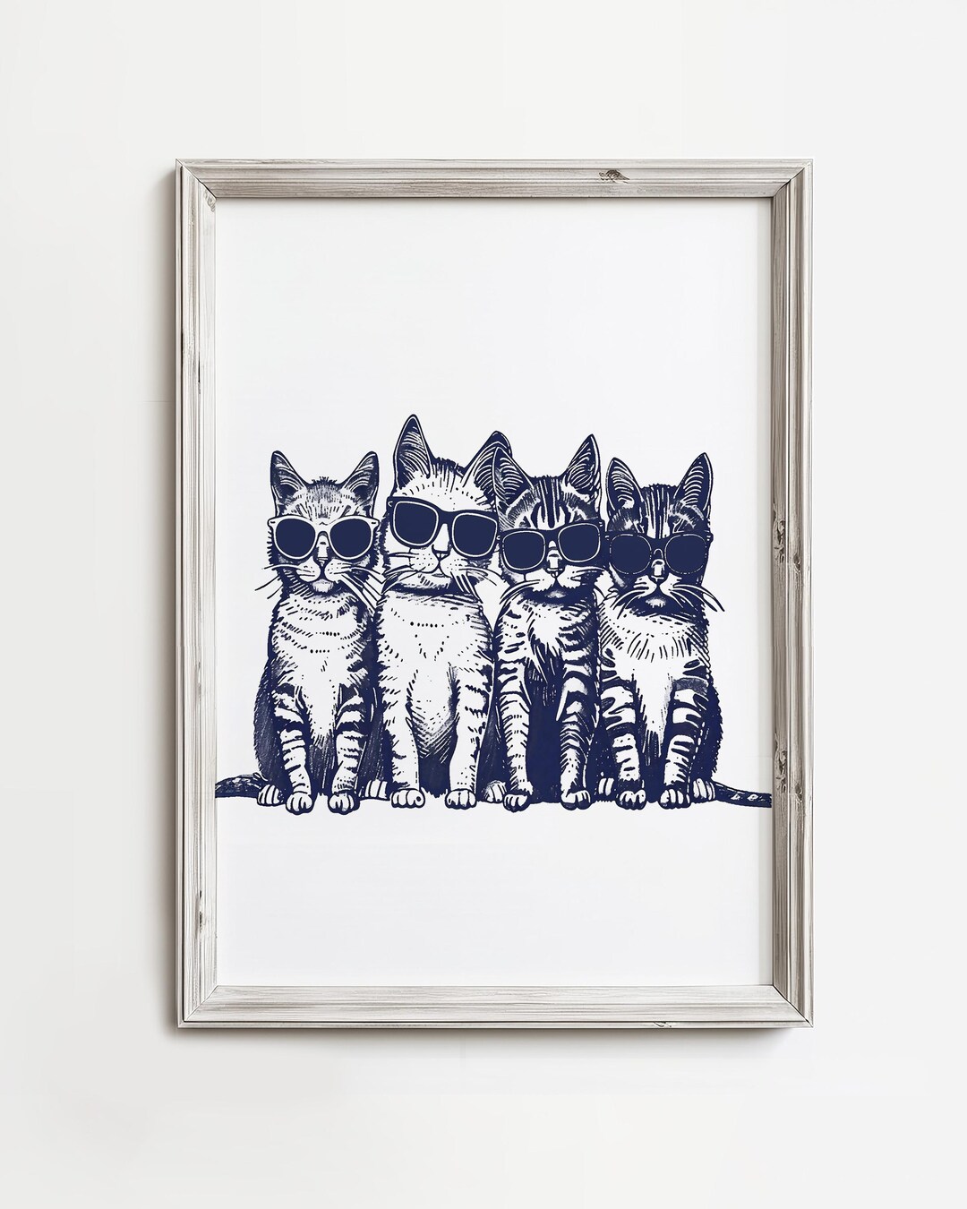 Tabby Cats in Shades | Beach Cat Art | Whimsical Fun Coastal Cats ...