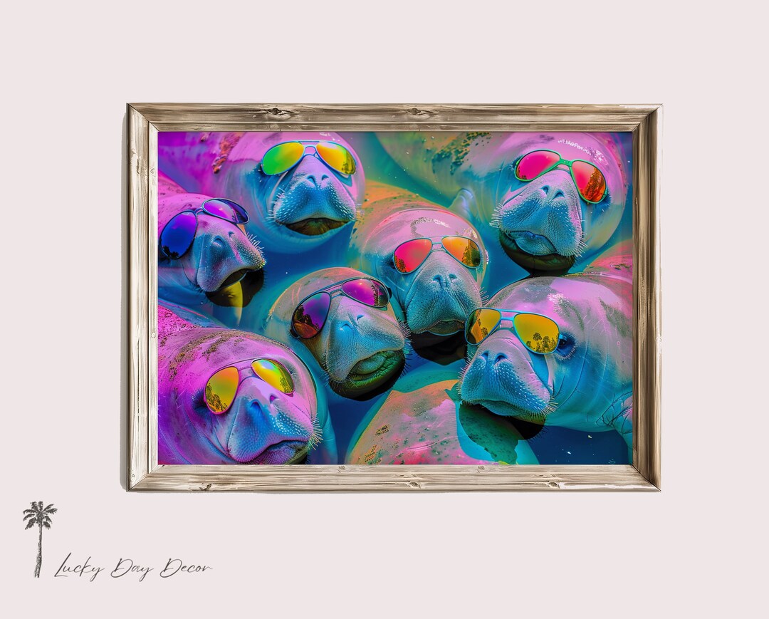 Chubby Mermaids Selfie Humorous Sea Cow Whimsical Manatee Sea Life ...