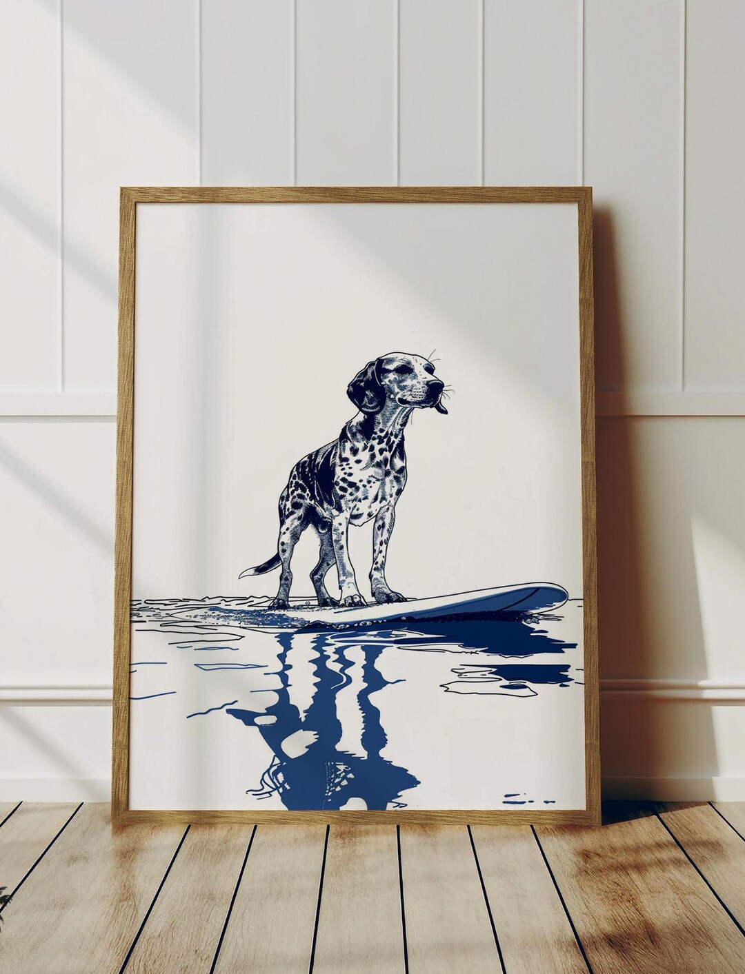 Surfing Beagle on Surfboard | Surfs up Pup | Fun Coastal Home Art | Fun ...