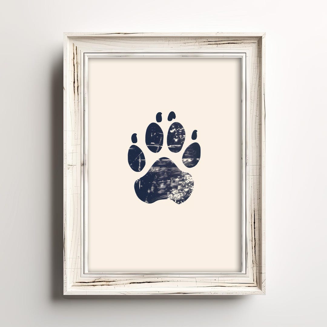 Dog Paw Sketch | Delightful Simple Dog Art | Dog Foot Print Decor ...