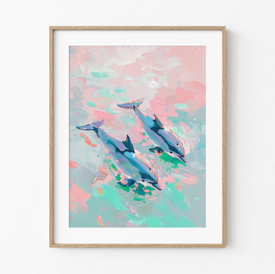 Dolphins Surface | Sea Life Ocean Painting | Dolphin Lover Art ...