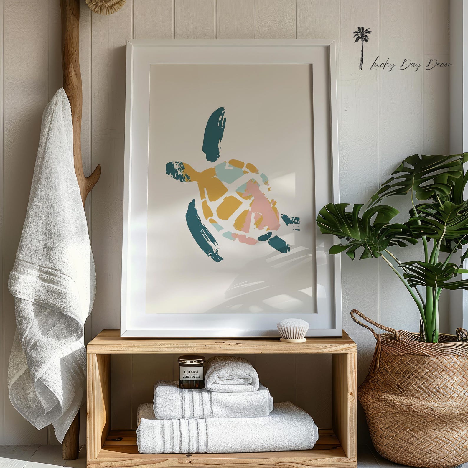 Colorful Sea Turtle Print | Abstract Pastel Sea Life Art | Simplistic ...