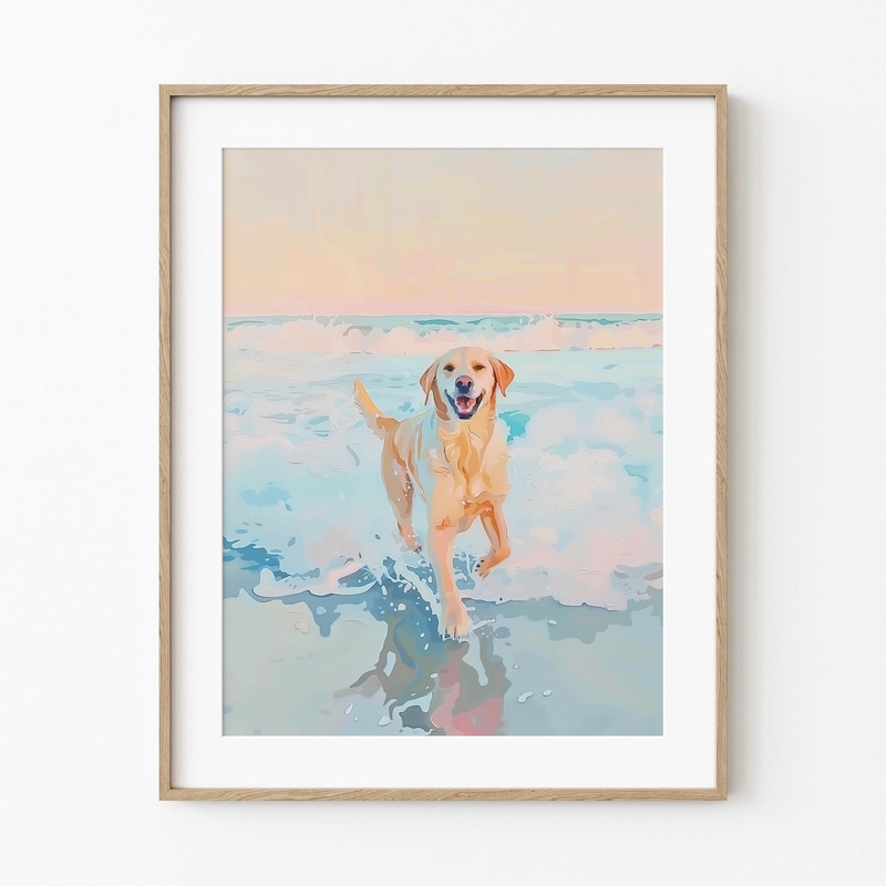 Yellow Lab Beach Prints - Etsy
