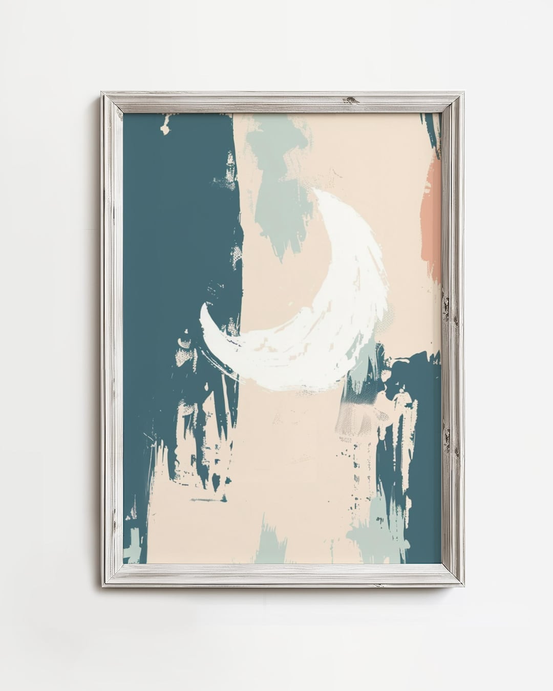 Abstract Moon Painting | Simple Rustic Wall Art | Coastal Nursery Home ...