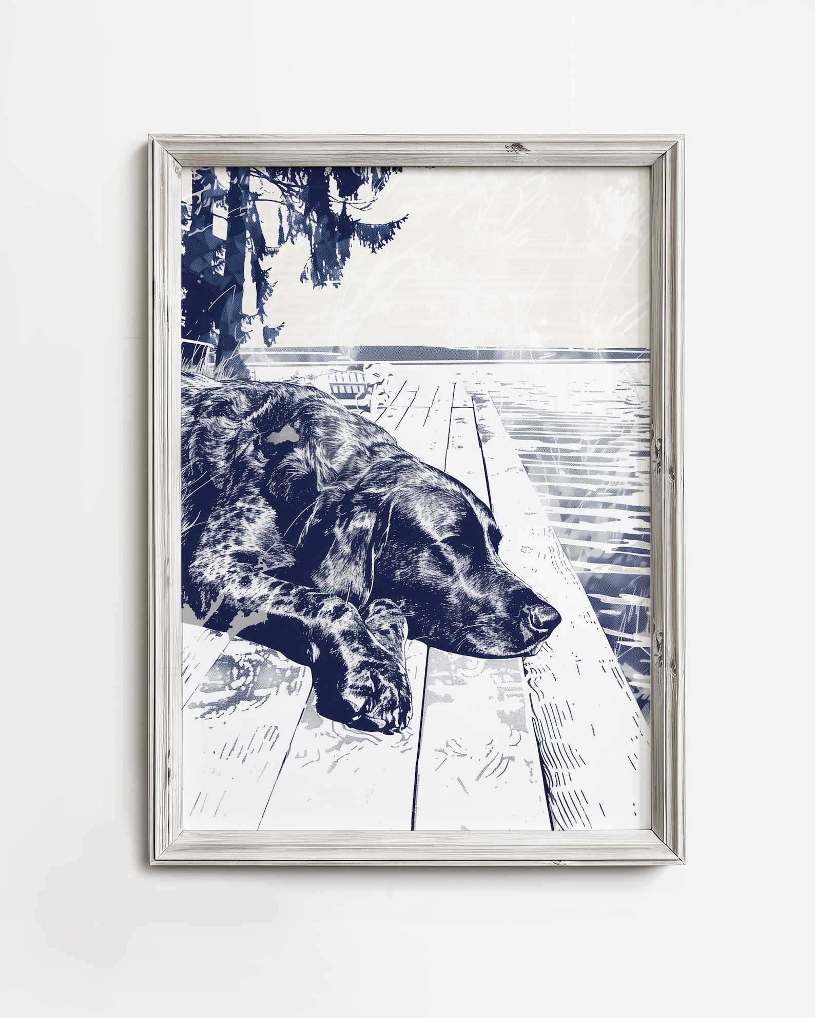 Labrador Dock Nap | Water Dog Artwork | Lake Coastal Beach Home ...