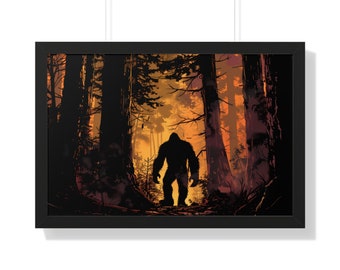 Bigfoot Framed Horizontal Poster: Gift for Sasquatch Enthusiasts - Etsy