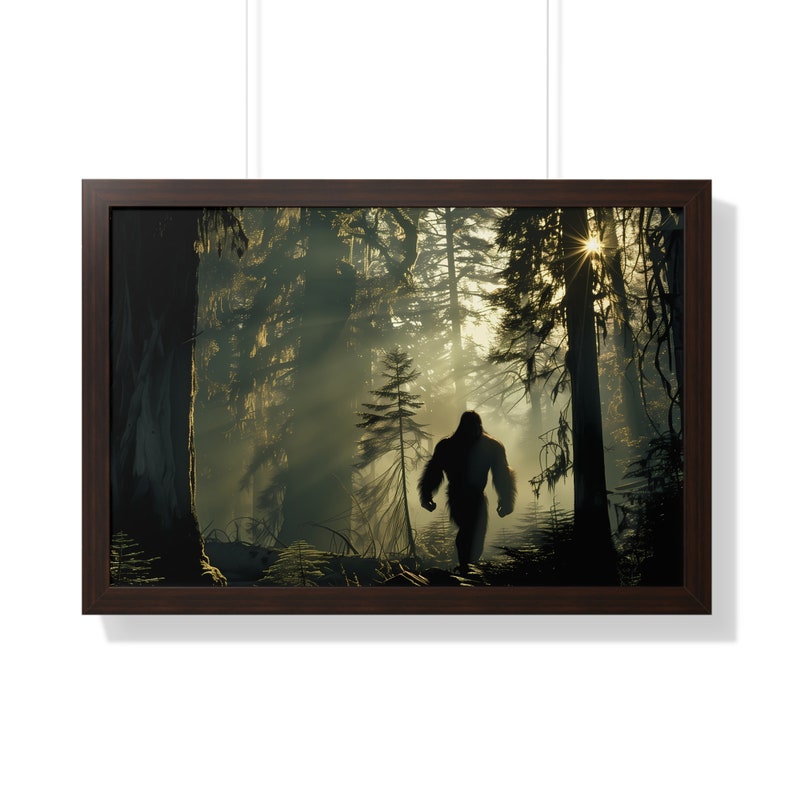 Bigfoot Framed Horizontal Poster: Gift for Sasquatch Enthusiasts - Etsy