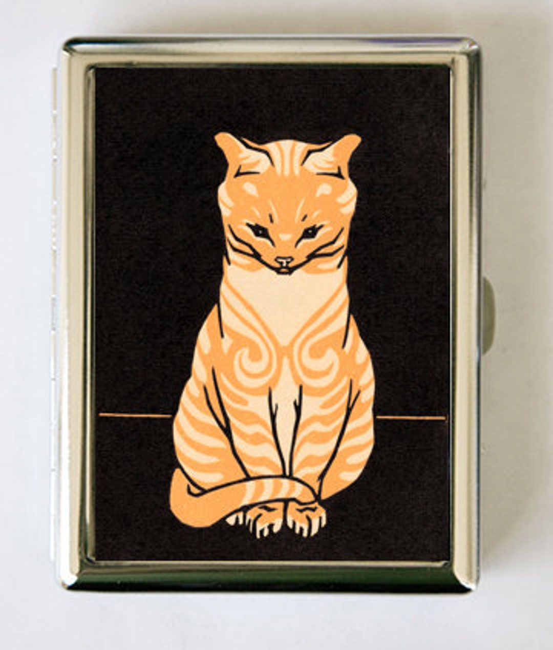Orange Tabby Cat Cigarette Case Wallet Business Card Holder - Etsy