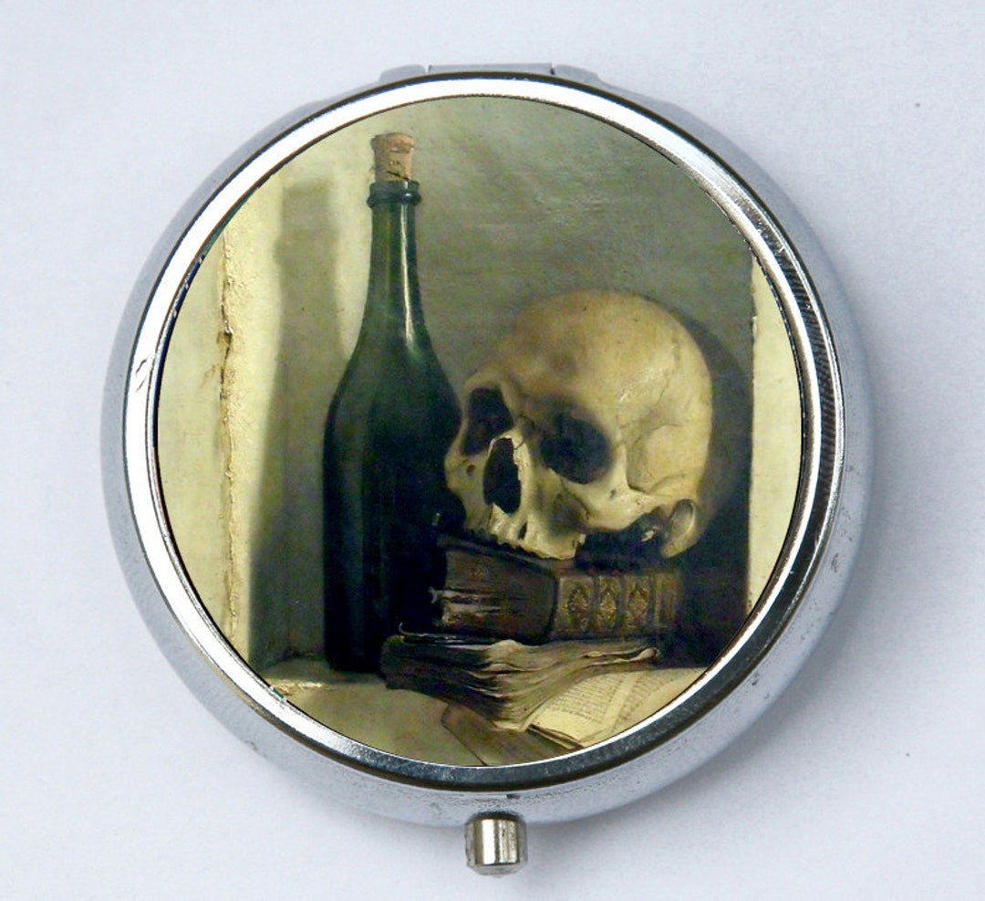 Skull and Bottle PILL Case Pillbox Pill Box Holder Gothic Goth - Etsy
