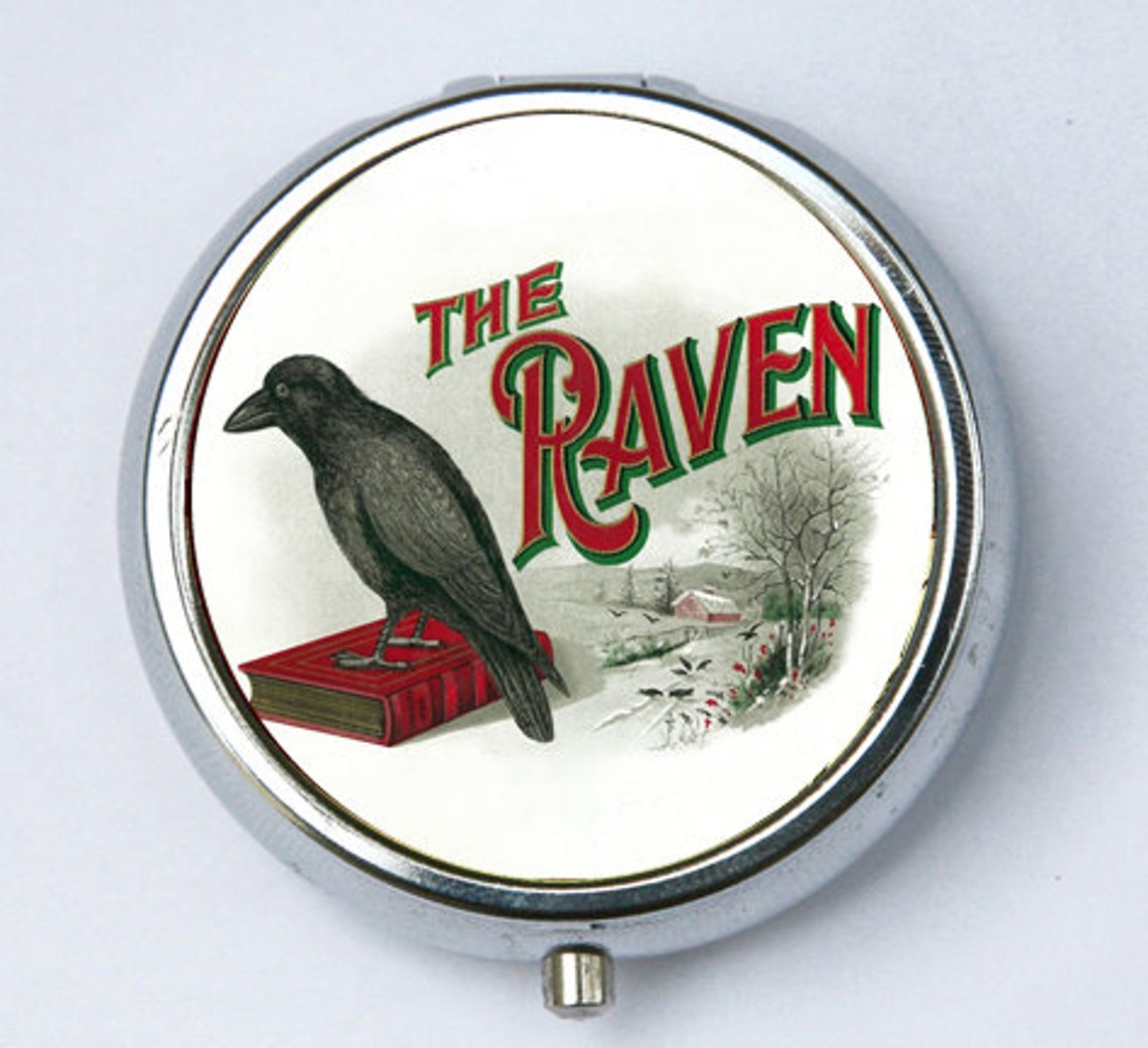 The Raven Pillbox Pill Case Box Holder Victorian Gothic Crow - Etsy