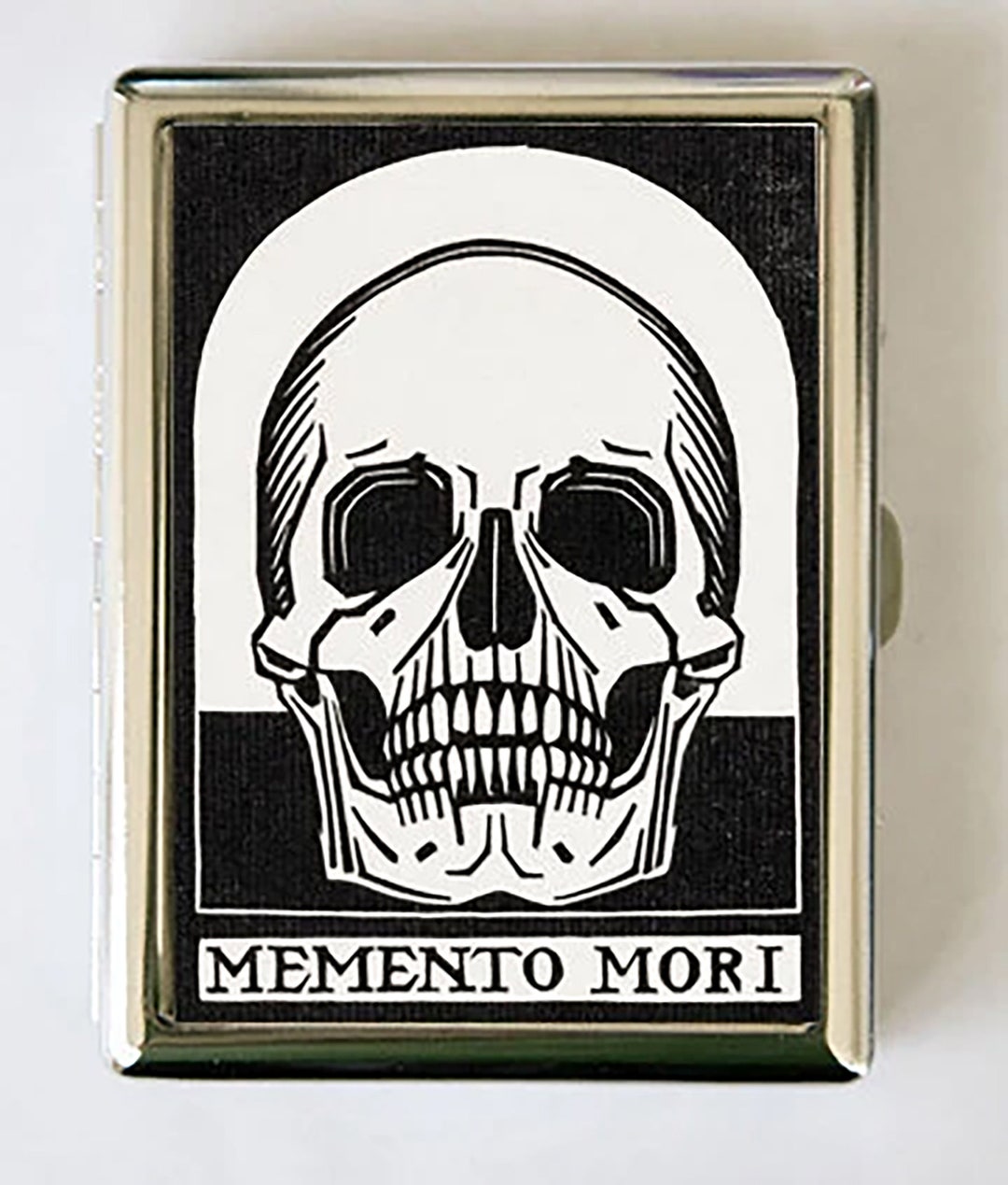 Memento Mori Skeleton Cigarette Case Wallet Business Card Holder - Etsy