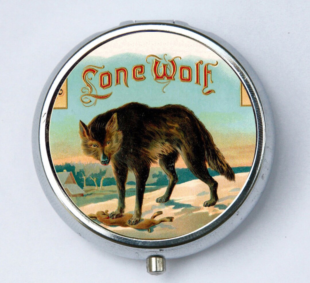 Lone Wolf Pill Case Pillbox Box Holder - Etsy