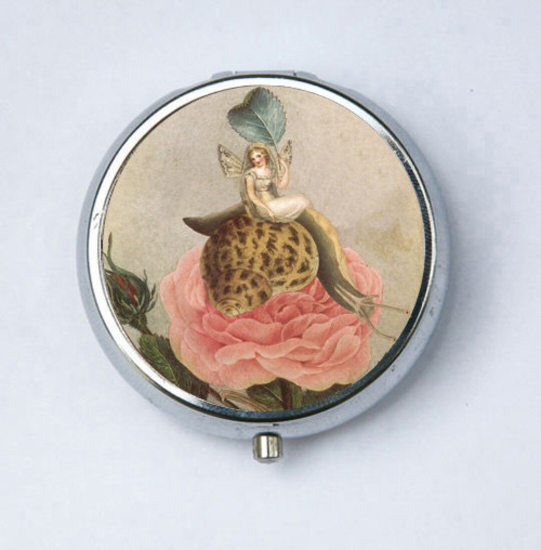Fairy on Snail and Rose Pill Case Pillbox Pill Holder Fairytale - Etsy