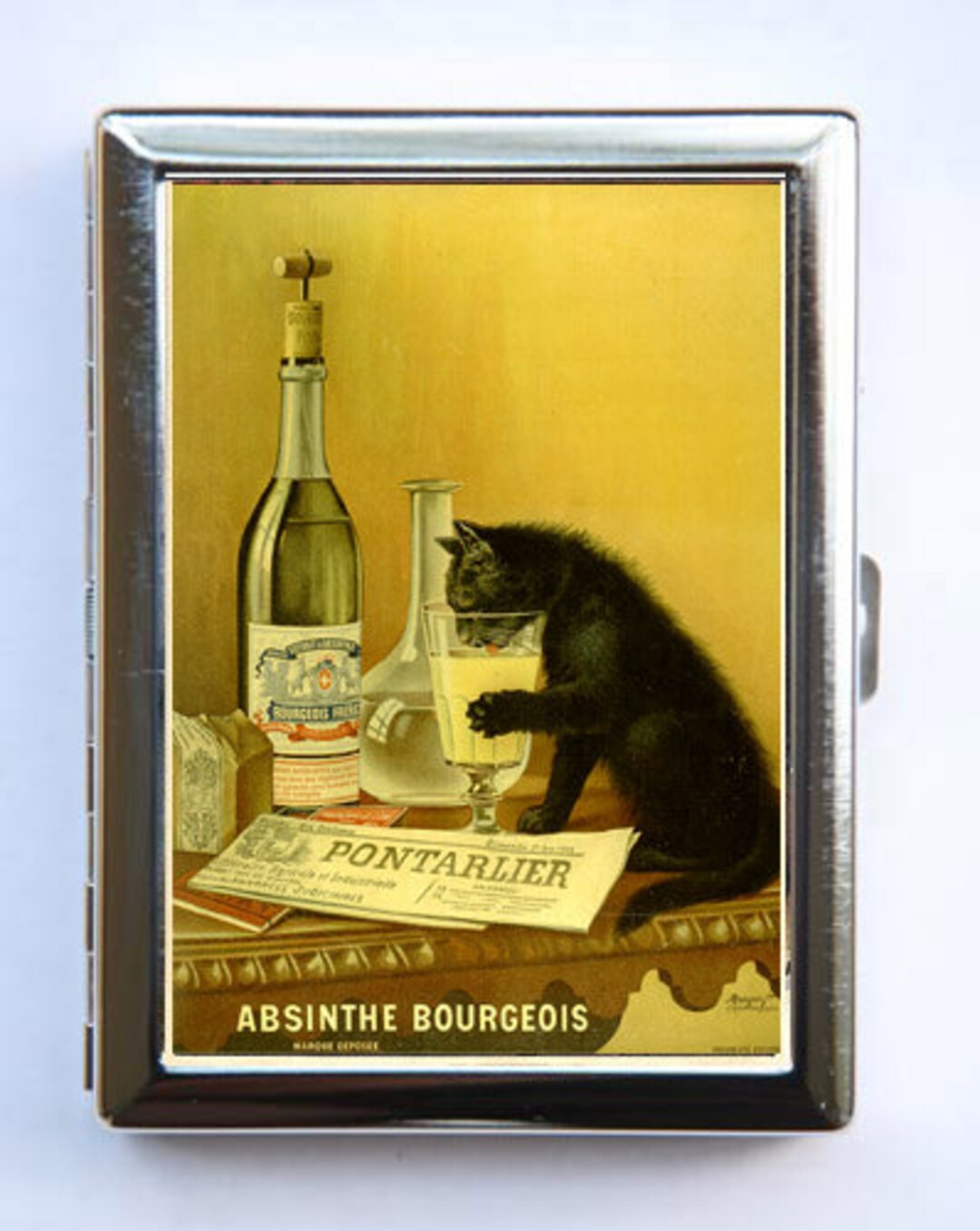 Absinthe Black Cat Poster Cigarette Case Wallet Business Card - Etsy