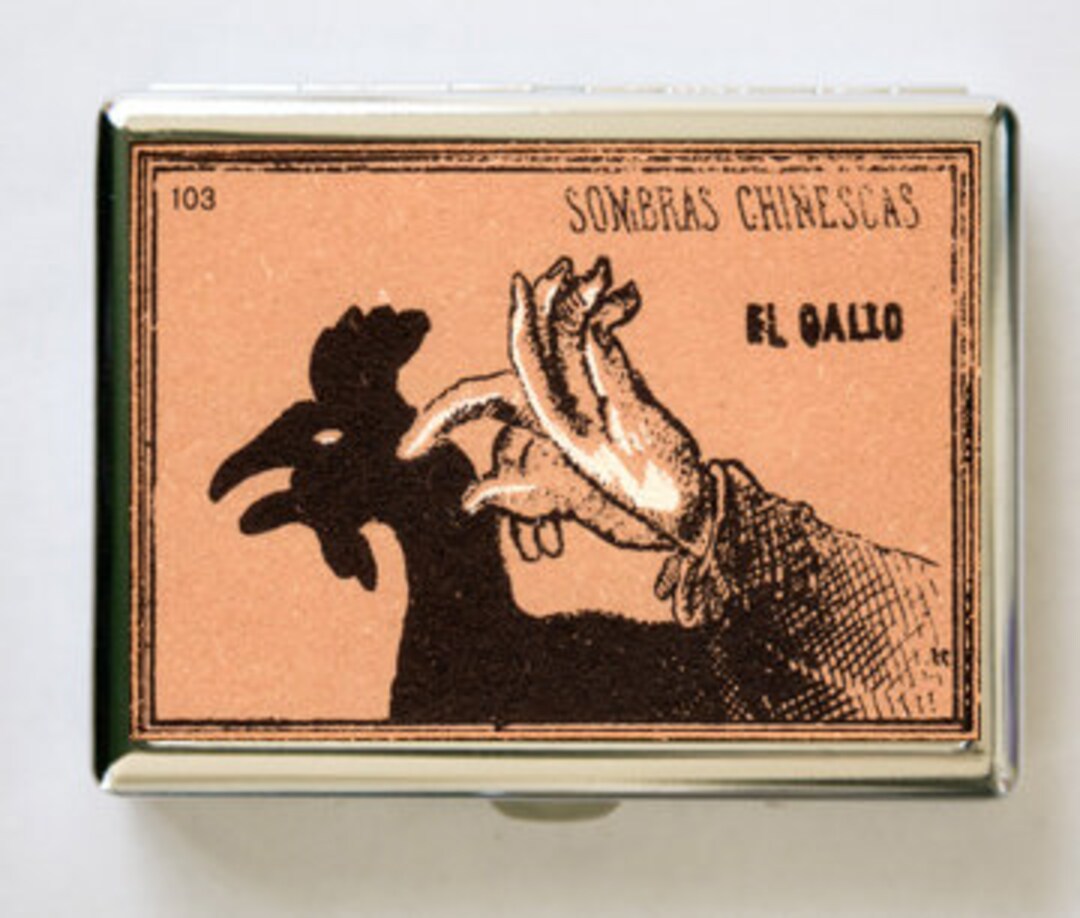 El Gallo Rooster Shadow Animal Cigarette Case Wallet Business Card ...