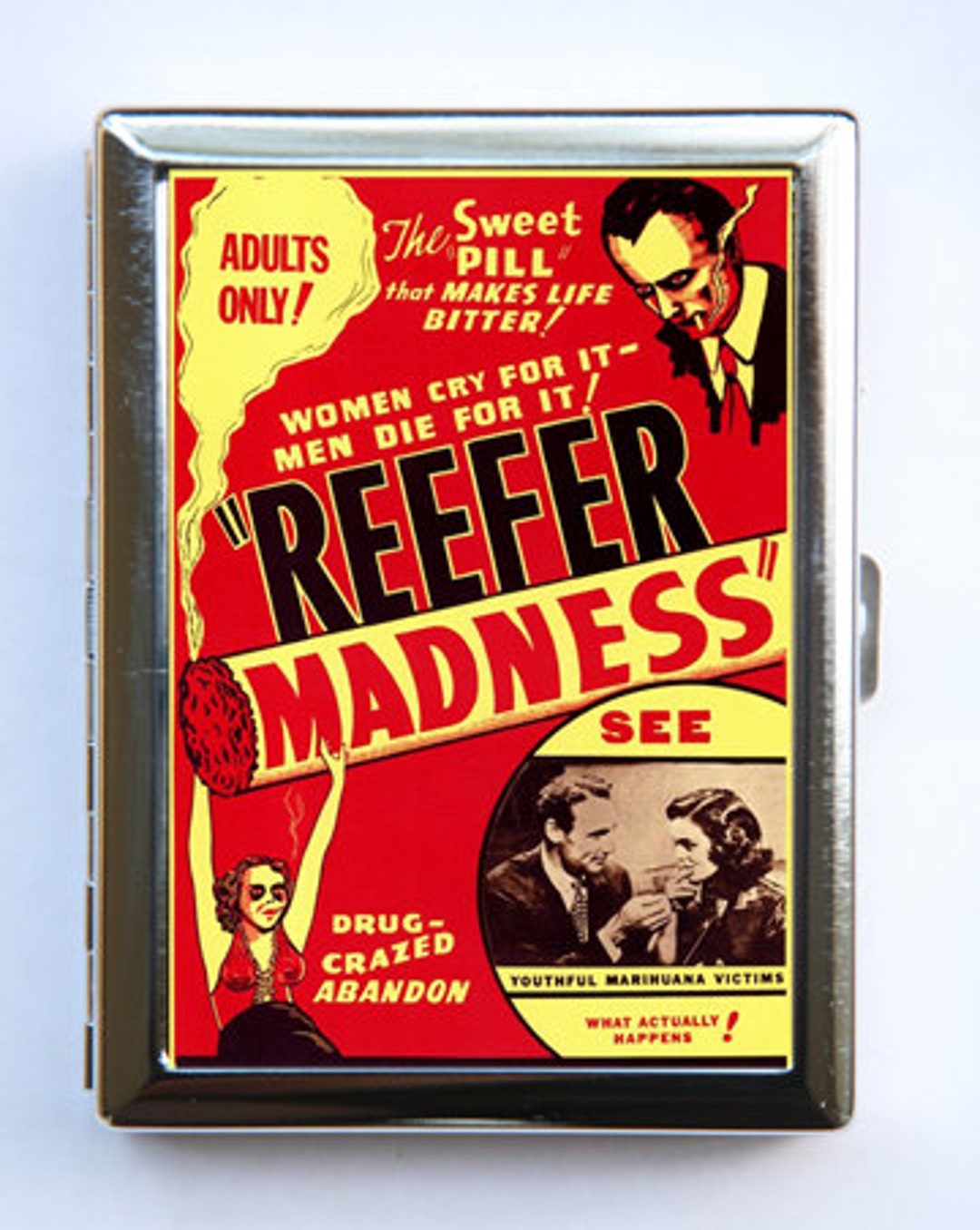 Reefer Madness Cigarette Case Wallet Business Card Holder Pulp Weird ...
