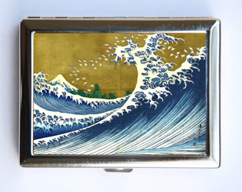 Japanese Wave Cigarette Case Wallet Business Card Holder - Etsy