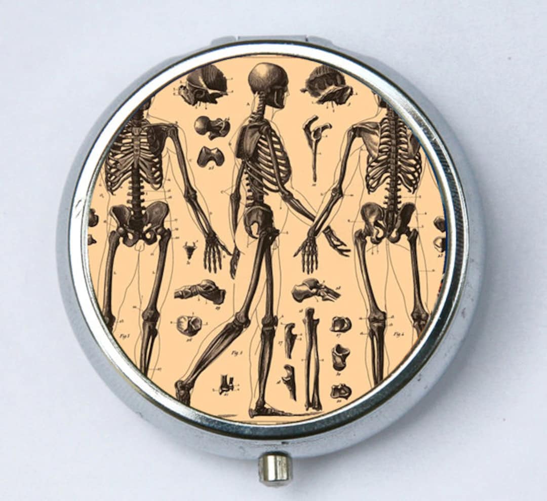 Anatomy Skeletons Pillbox Pill Case Box Holder Medical Steampunk Gothic ...
