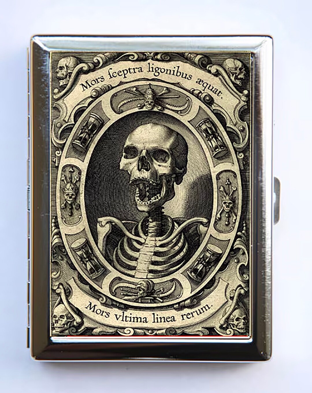 Memento Mori Skeleton Cigarette Case Wallet Business Card Holder - Etsy