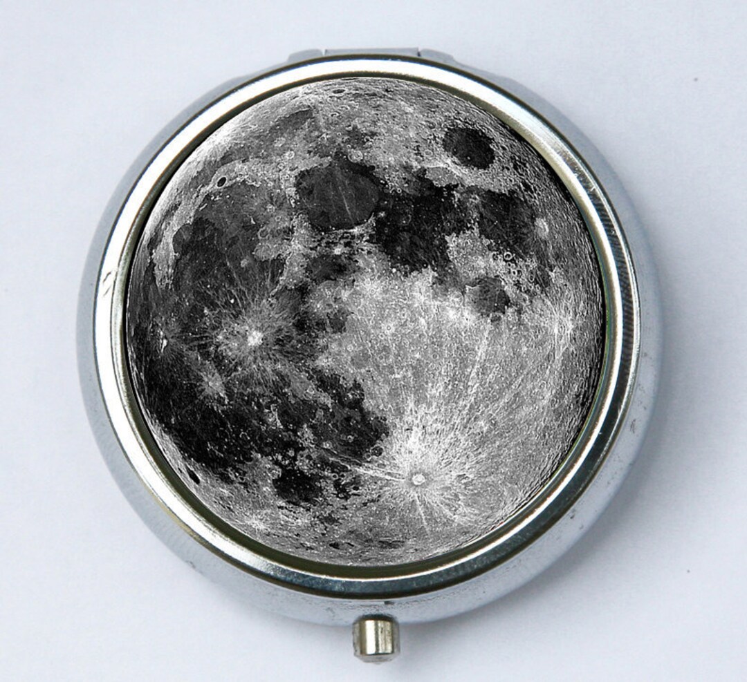 Full Moon Pillbox PILL Case Box Holder Outer Space - Etsy