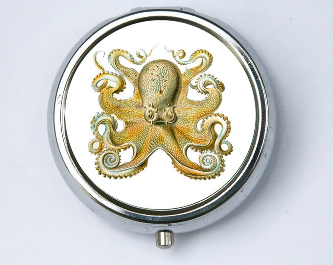 Octopus Pillbox PILL CASE Pill Box Holder Pillbox STEAMPUNK Gothic ...