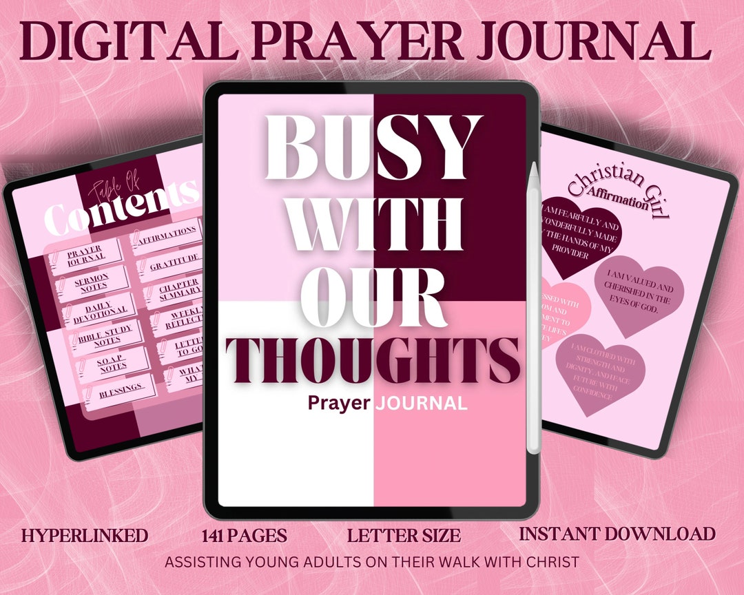 DIGITAL Prayer Journal, HYPERLINKED, Prayer Journal Workbook, Daily ...
