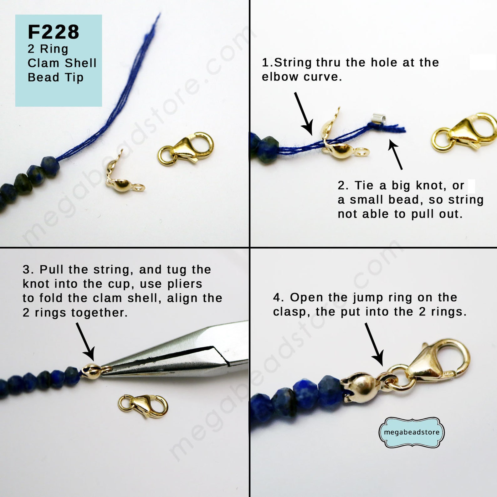 14K Gold Filled End Clam Shell Tip Beads F228GF - Etsy