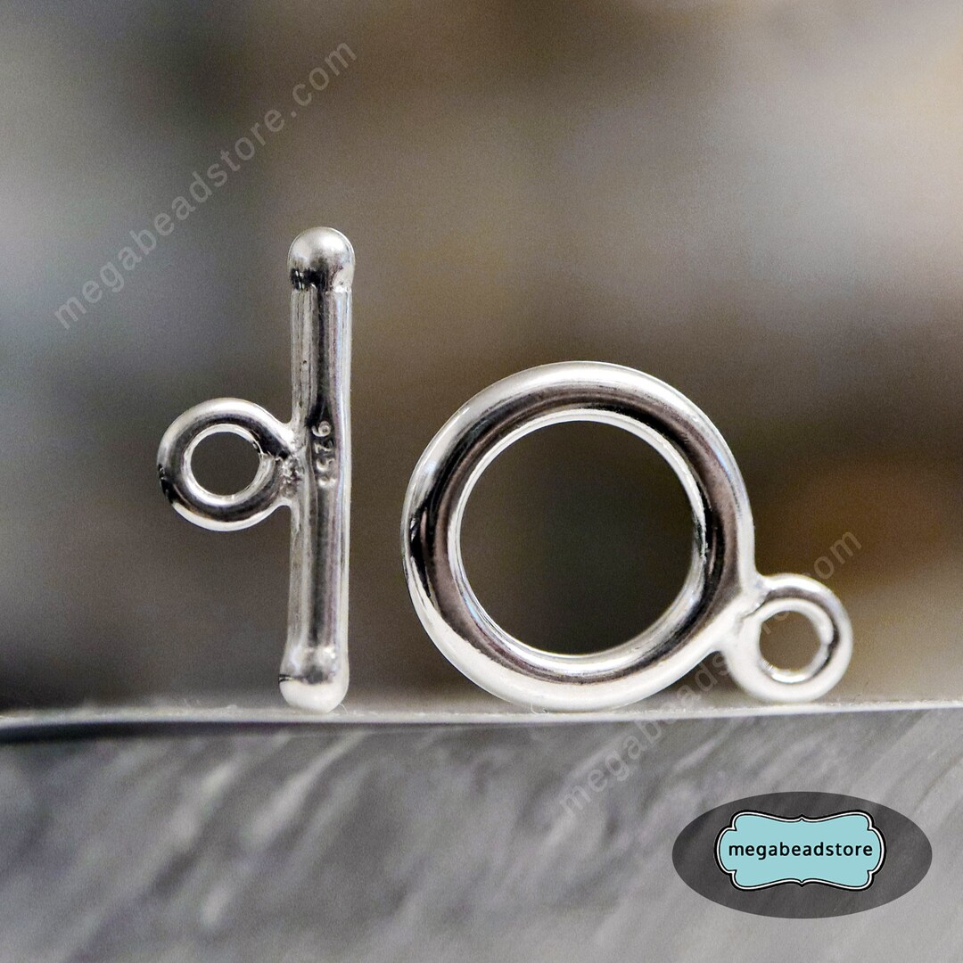 9mm Sterling Silver Toggle Clasp Jewelry Findings Closure for Bracelets ...