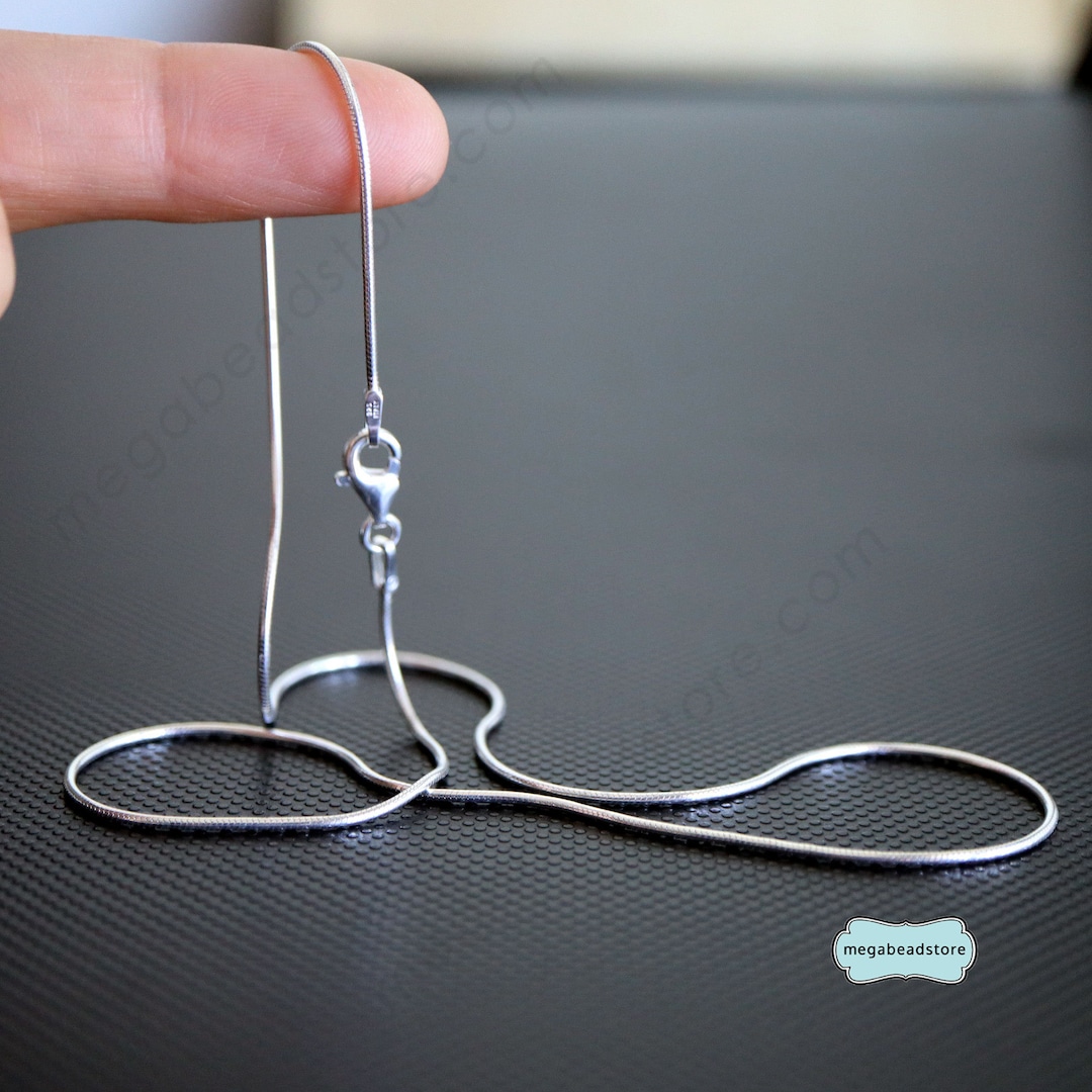 Italian Sterling Silver Snake Chain - 16 Inch 1.2mm Necklace Italy - Etsy